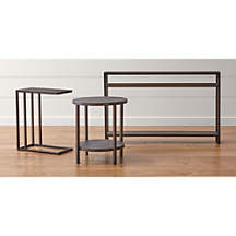 Echelon Round Side Table with Shelf | Crate & Barrel