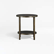 Echelon Round Side Table with Shelf | Crate & Barrel