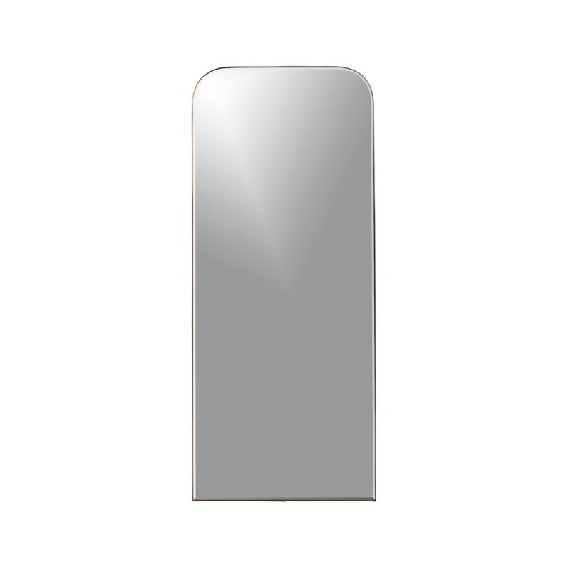 Edge Brass Arch Rectangle Floor Mirror 32"x76" + Reviews | Crate ...