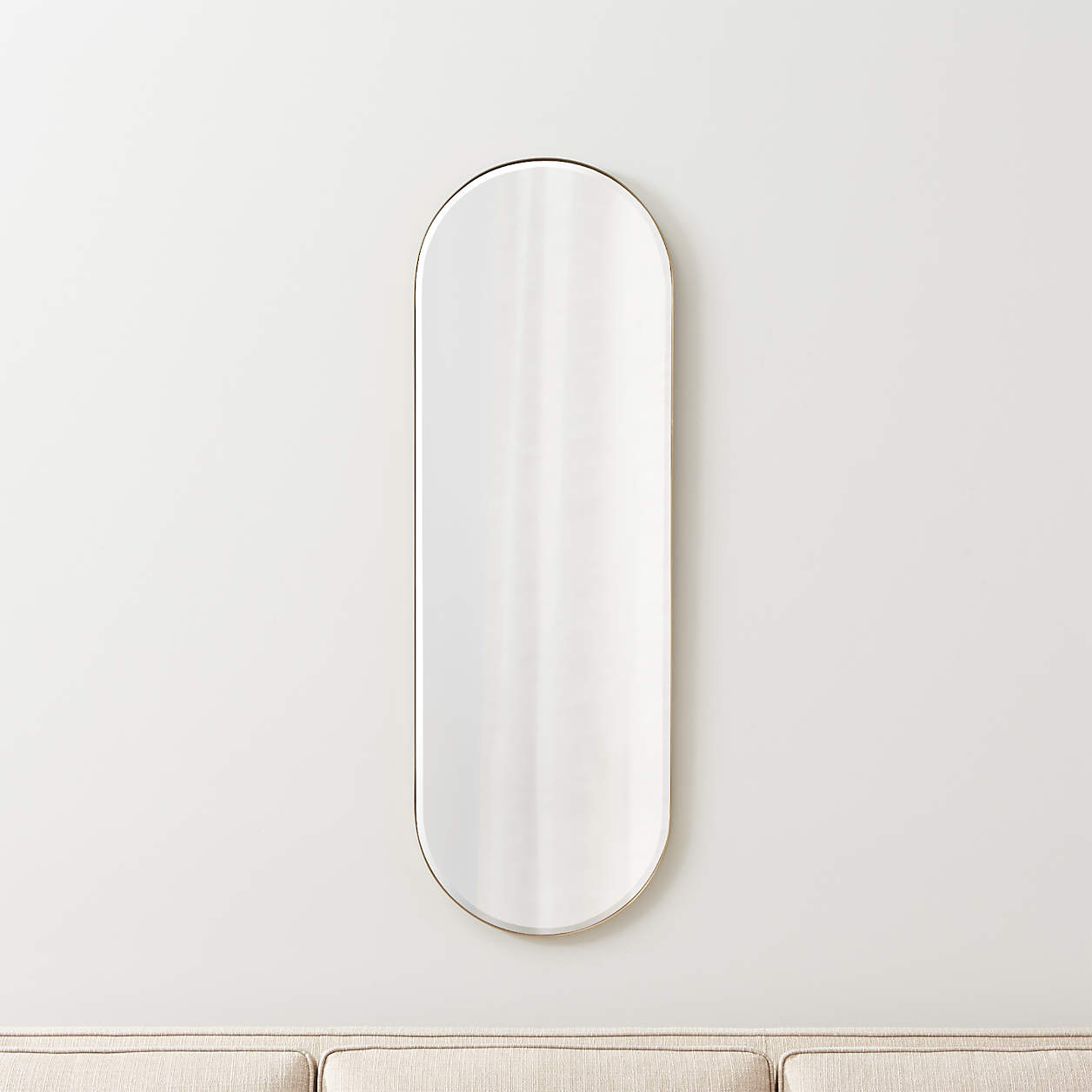 Edge Brass Arch Floor Mirror | Crate & Barrel