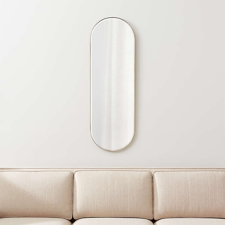 Edge Brass Capsule Wall Mirror | Crate & Barrel
