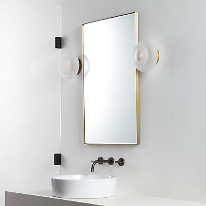 Edge Brass Round 48" Wall Mirror + Reviews | Crate & Barrel