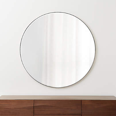 Edge Brass Round 48" Wall Mirror + Reviews | Crate & Barrel