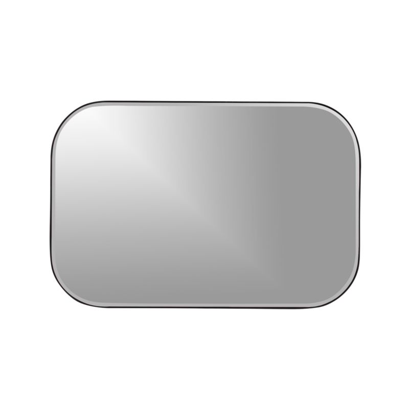 Edge Black Rounded Rectangle Wall Mirror 36"x24" + Reviews | Crate & Barrel