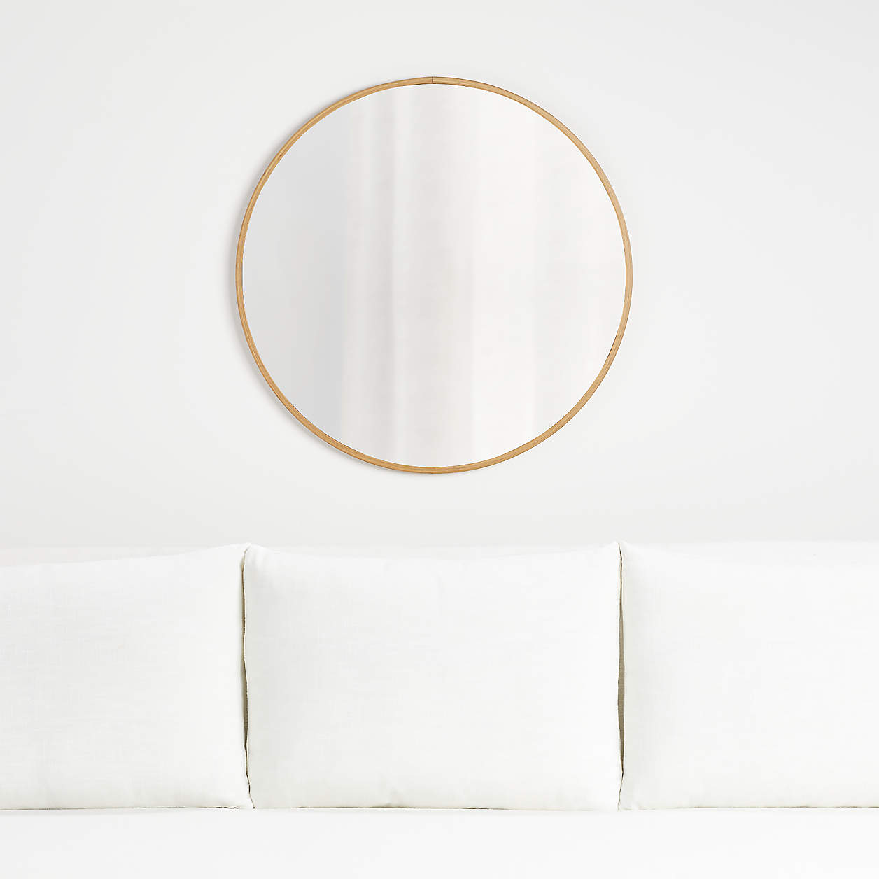 Edge Oak Round Wall Mirror + Reviews | Crate & Barrel