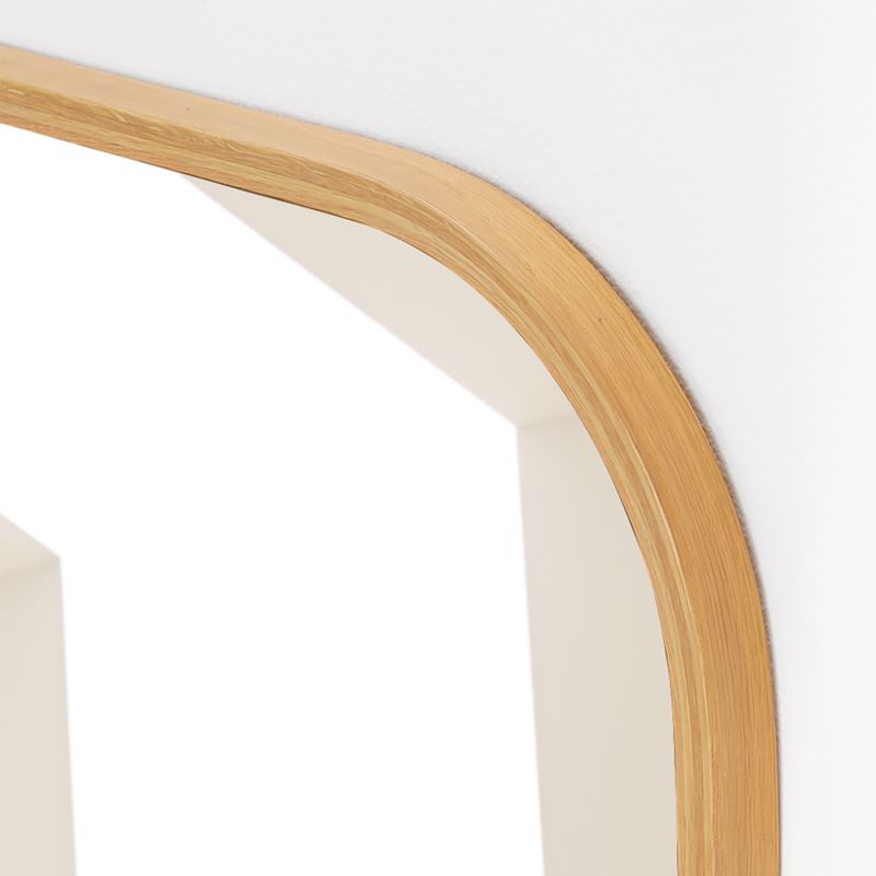 Edge Medium Oak Rounded Rectangle Wall Mirror 36"x24" + Reviews | Crate ...