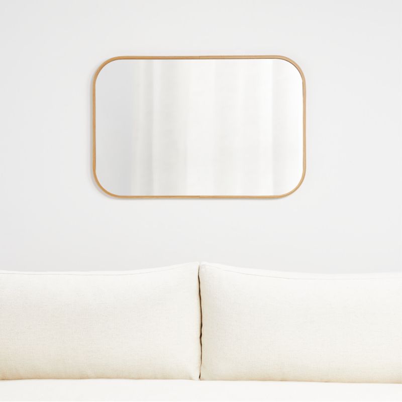 Edge Oak Rounded Rectangle Mirror + Reviews | Crate & Barrel