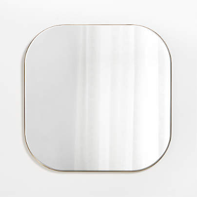 Edge Black Rounded Square Mirror | Crate & Barrel Canada