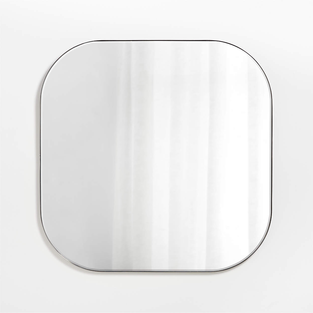 Edge Nickel Rounded Square Mirror + Reviews | Crate & Barrel