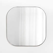 Edge Nickel Rounded Square Mirror | Crate & Barrel