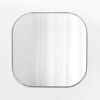 Edge Nickel Rounded Square Mirror | Crate & Barrel