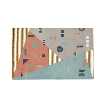 Textured Two-Tone Abstract Rug 4x6 + Reviews | Crate & Kids
