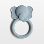 Mushie Blue Elephant Silicone Baby Teether + Reviews | Crate & Kids