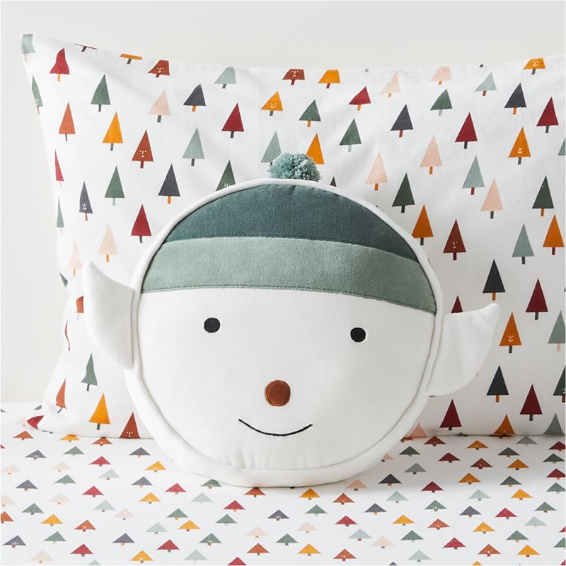Elf Round Velvet Kids Christmas Throw Pillow + Reviews | Crate & Kids