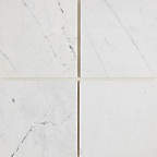 Eli 36" White Marble Top Single Sink Vanity with Cane and Natural Oak Wood Doors | Crate & Barrel