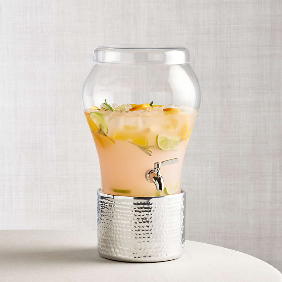 Elsey 3 Gallon Drink Dispenser with Bash Silver Stand | Crate & Barrel
