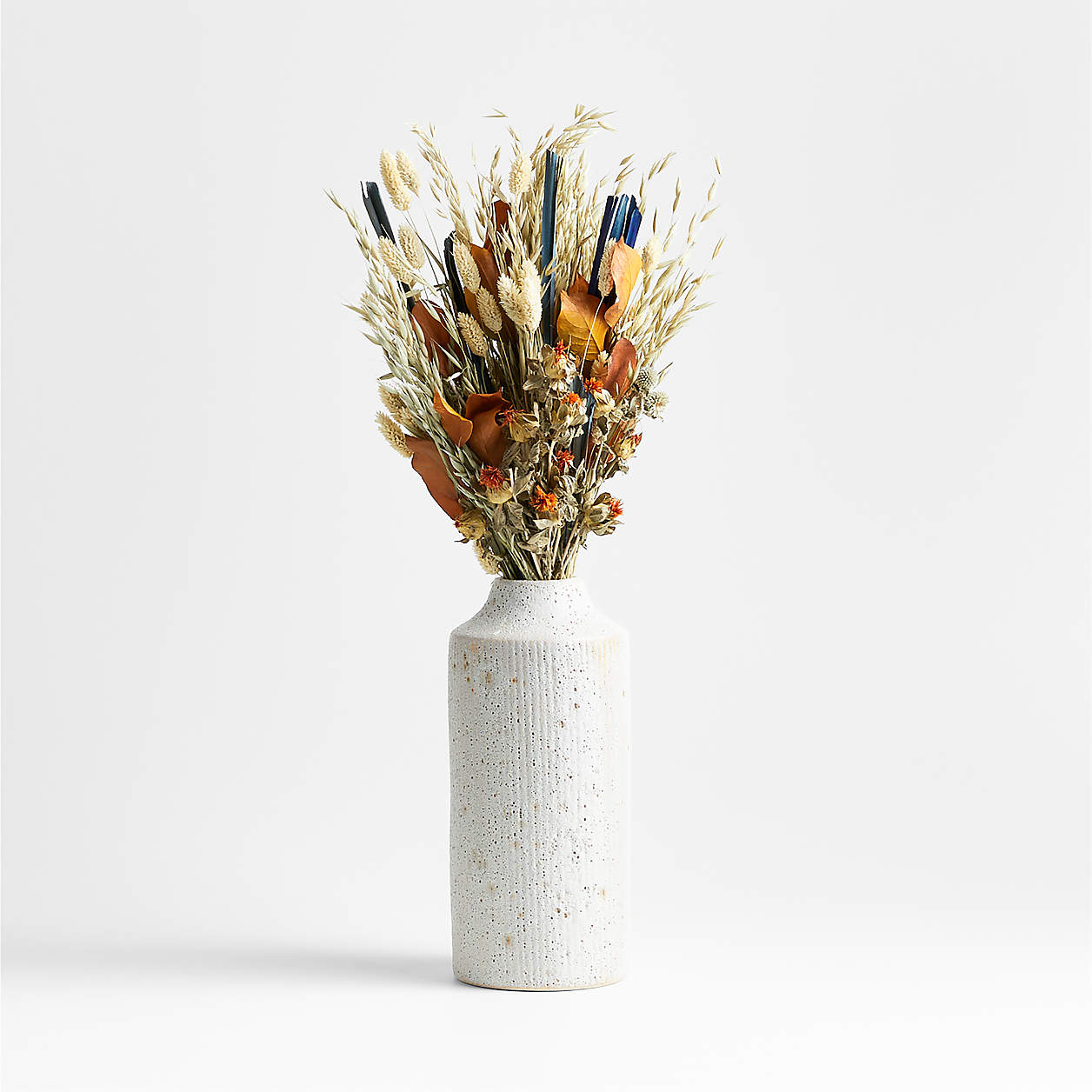 Dried Thistle and Pod Bouquet Arrangement in Ema Ceramic White Vase ...