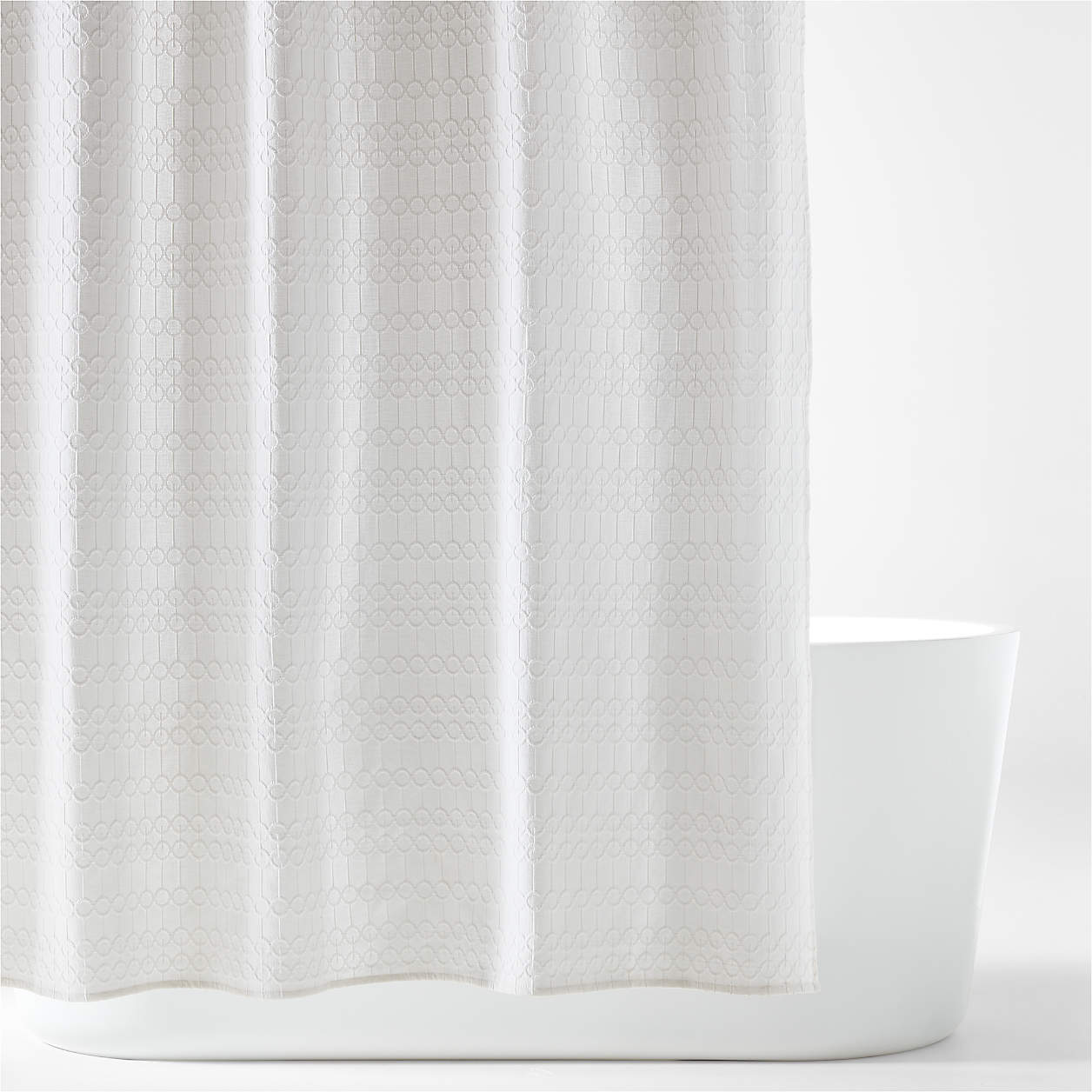 Emery Organic Cotton Matelasse Shower Curtain + Reviews | Crate & Barrel