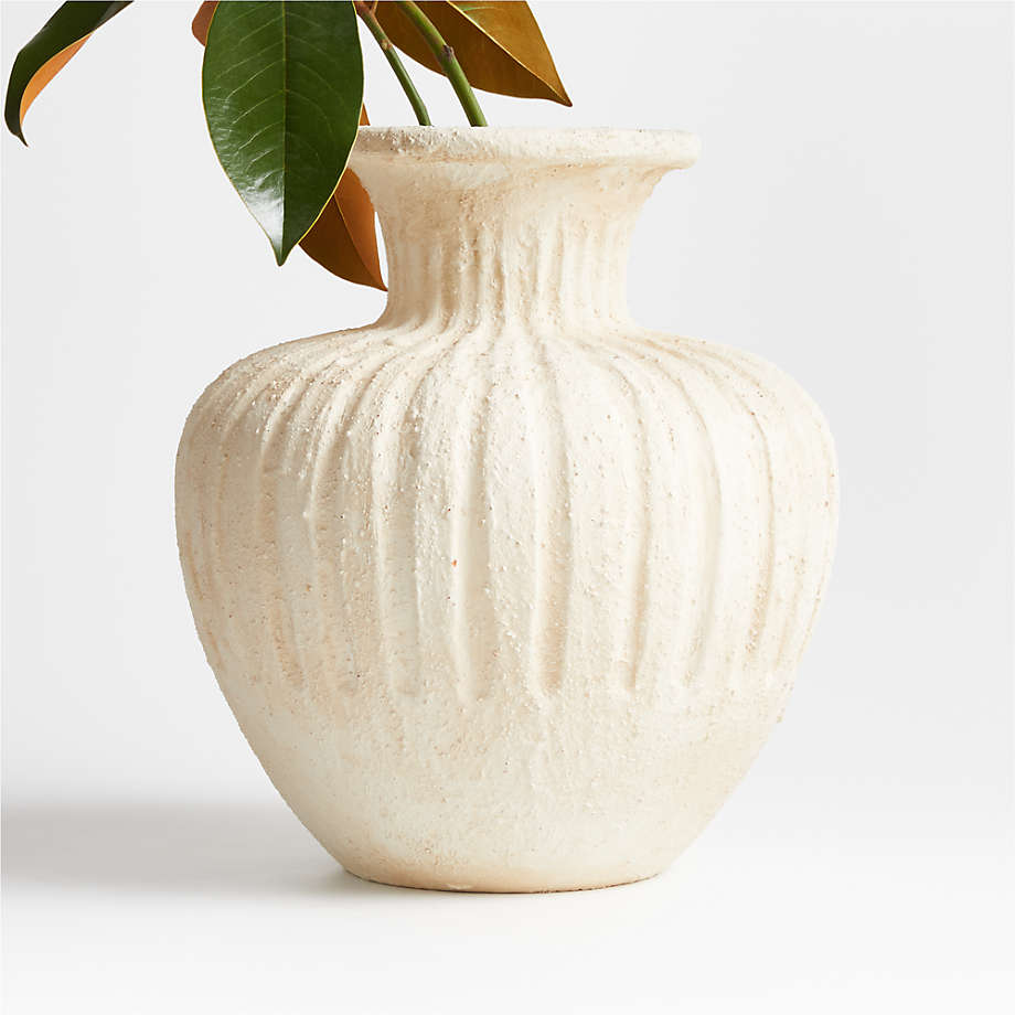 Énorme Cannelée White Textured Vase 15" by Athena Calderone + Reviews ...