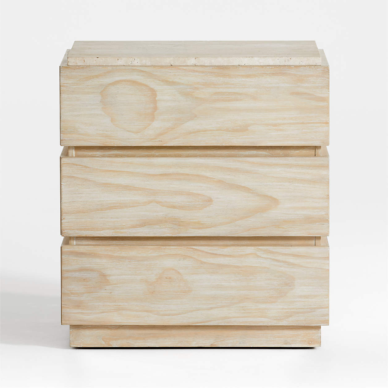 Ensenada Travertine & Wood Nightstand with Drawers + Reviews | Crate ...