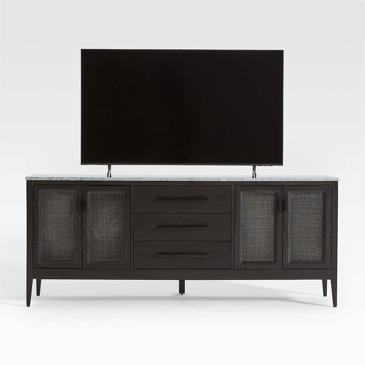 Enzo 72" Black Media Console/Storage TV Stand with Marble Top | Crate ...