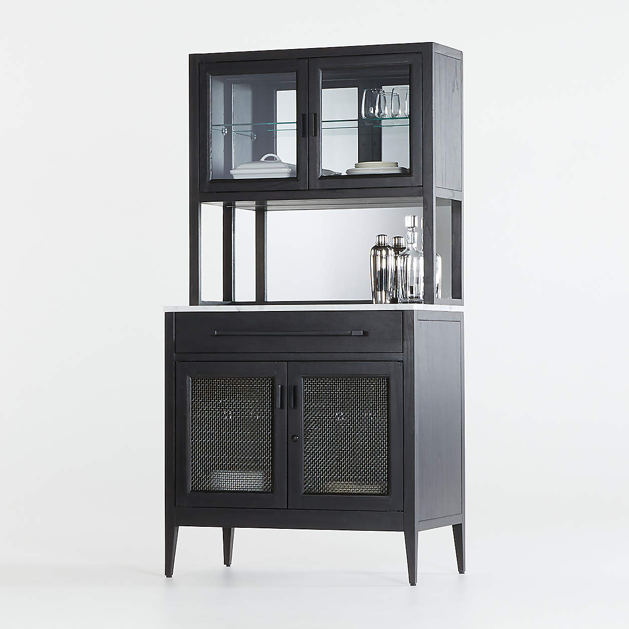 Enzo Marble Top Bar Cabinet with Storage + Reviews | Crate & Barrel