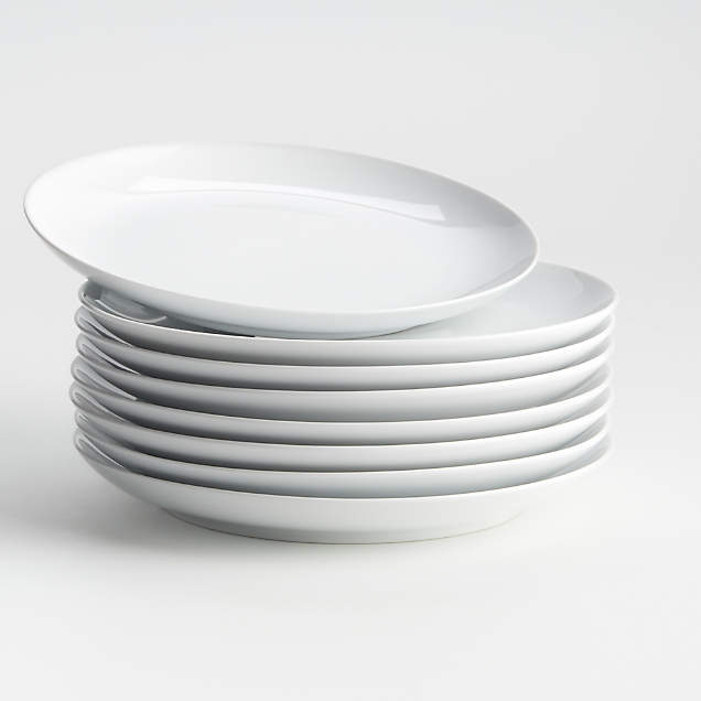 Mercer White Round Ceramic Salad Plates, Set of 8 + Reviews | Crate ...