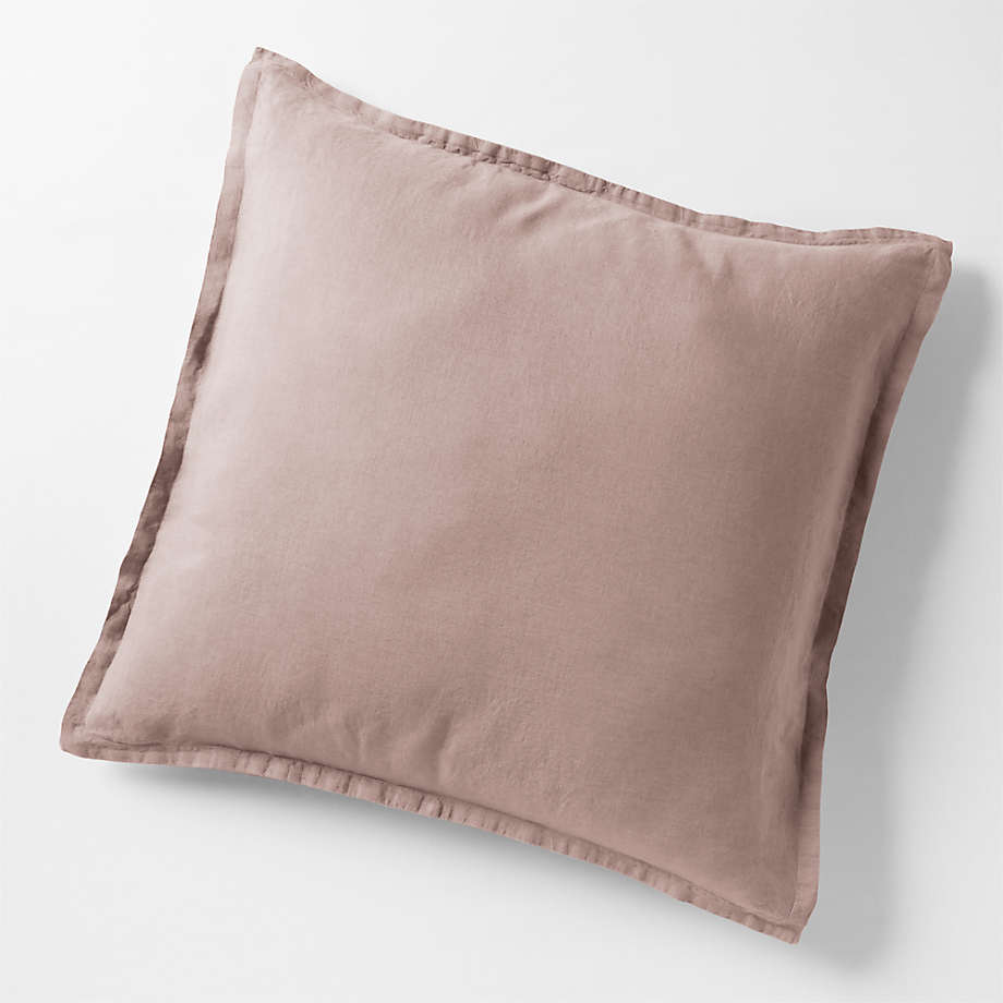 New Natural European Flax Certified Linen Moody Mauve Euro Bed Pillow