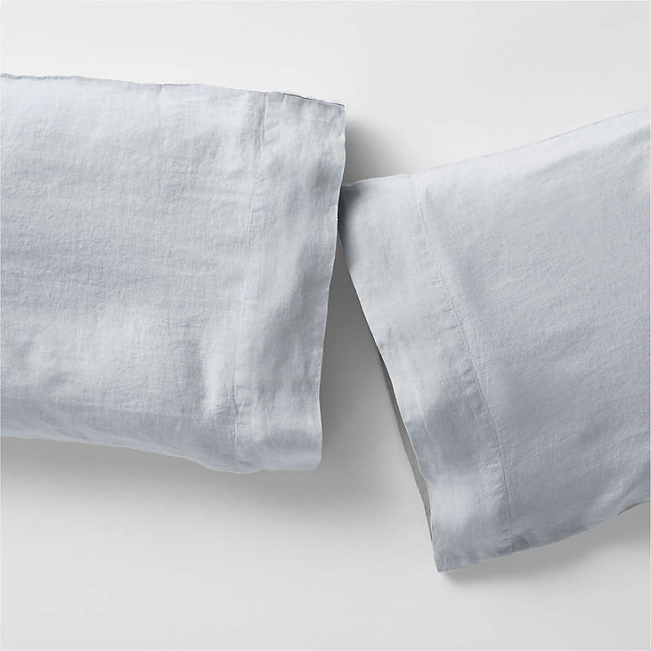New Natural EUROPEAN FLAX -certified Linen Mist Blue Bed Sheet Sets ...