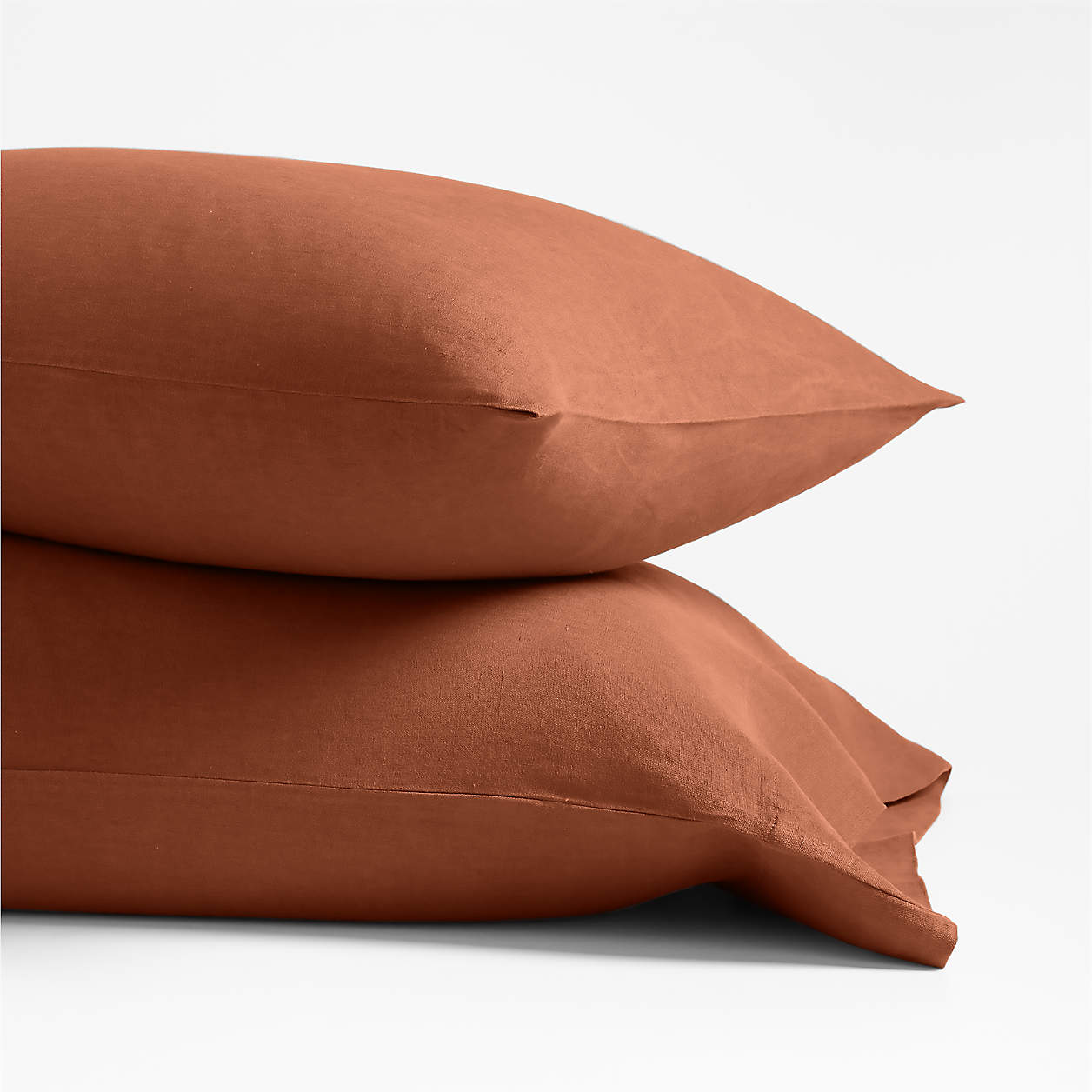 European Flax -Certified Linen Spice Orange Standard Pillow Case, Set ...