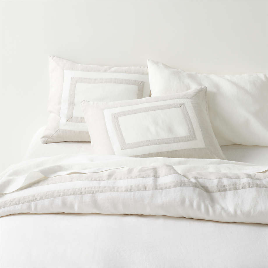 New Natural EUROPEAN FLAX -Certified Linen Border Crisp White/Arcadia ...