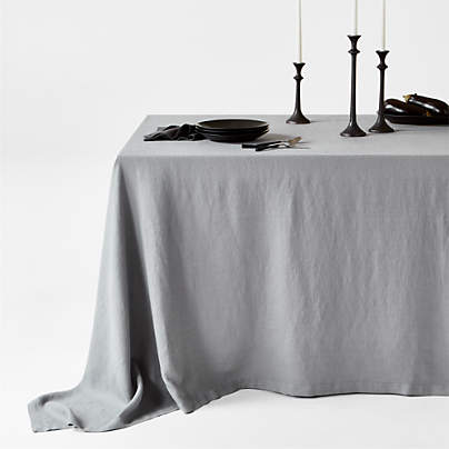 Marin Warm Natural Oversized European Flax -Certified Linen Tablecloth ...