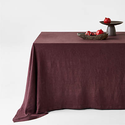 Marin Warm Natural Oversized European Flax -Certified Linen Tablecloth ...