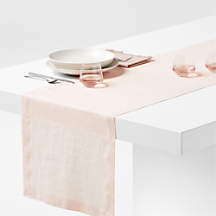 Marin 120" Elegant Pink European Flax -Certified Linen Table Runner ...