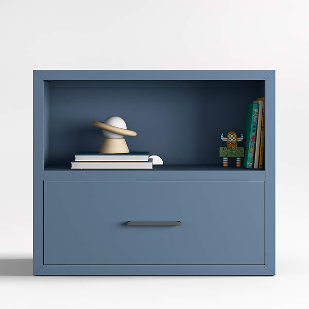Ever Simple Modular Slate Blue Wood Kids Desk with Drawer + Reviews ...