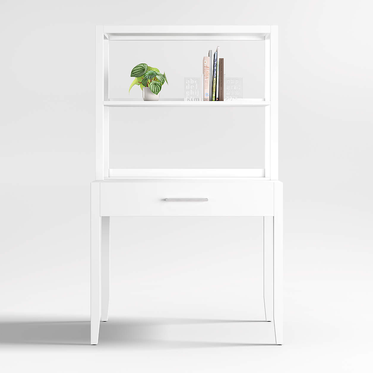Ever Simple Modular White Wood Kids Desk with Hutch + Reviews | Crate ...