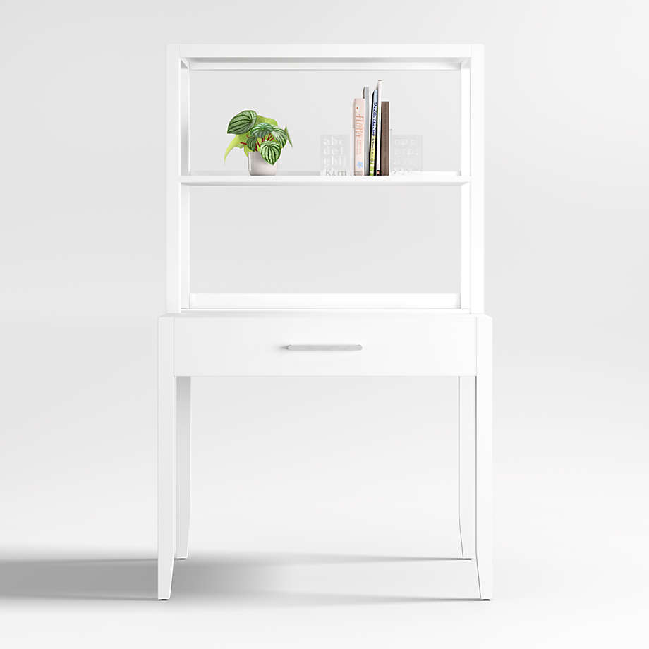 Ever Simple Modular White Wood Kids Desk with Hutch + Reviews | Crate ...