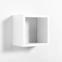 Ever Simple White Wood Floating Cube Shelf | Crate & Kids