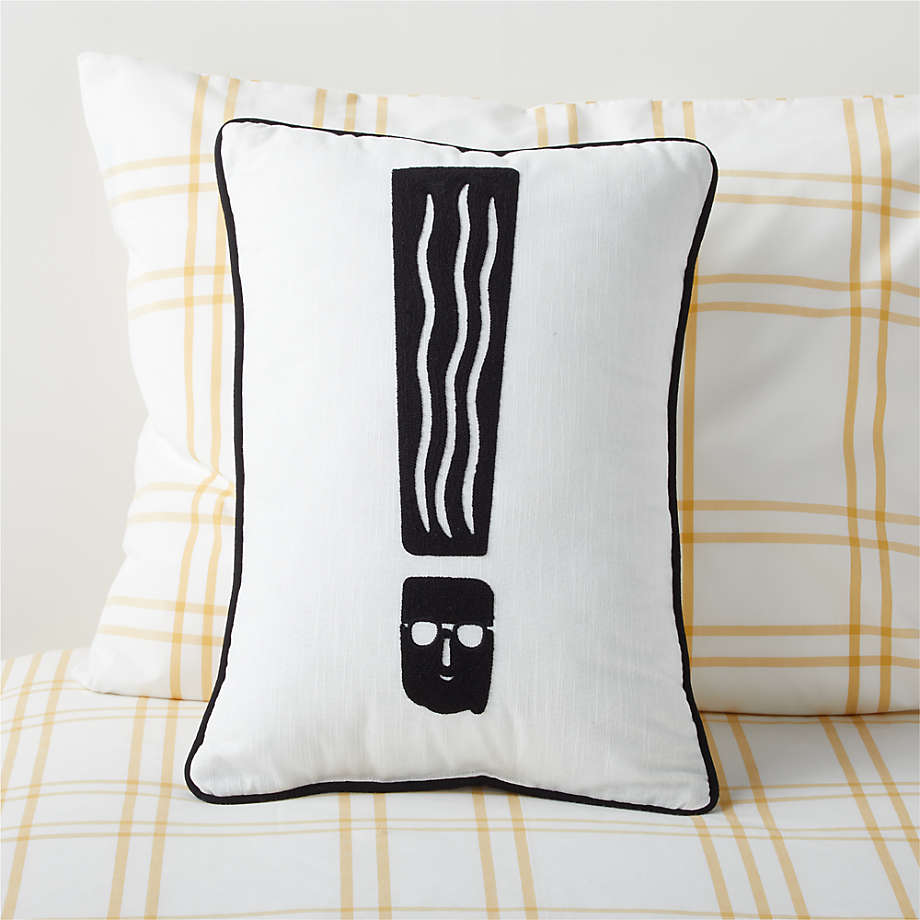 Black and White Face Exclamation Kids Throw Pillow + Reviews | Crate & Kids