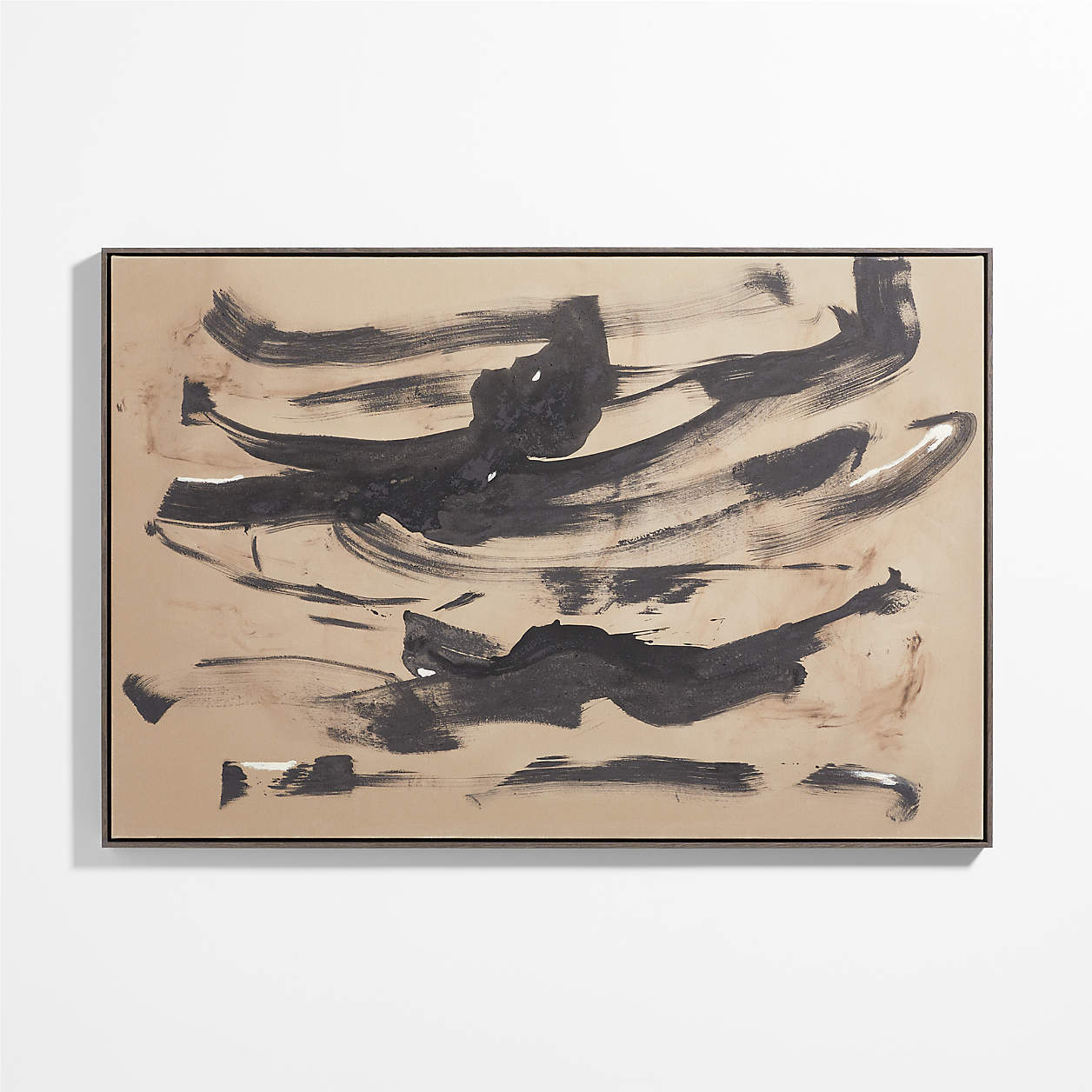 "Fast Pace" Framed Beige & Black Wall Art Print 61"x41" by Joe Turner ...