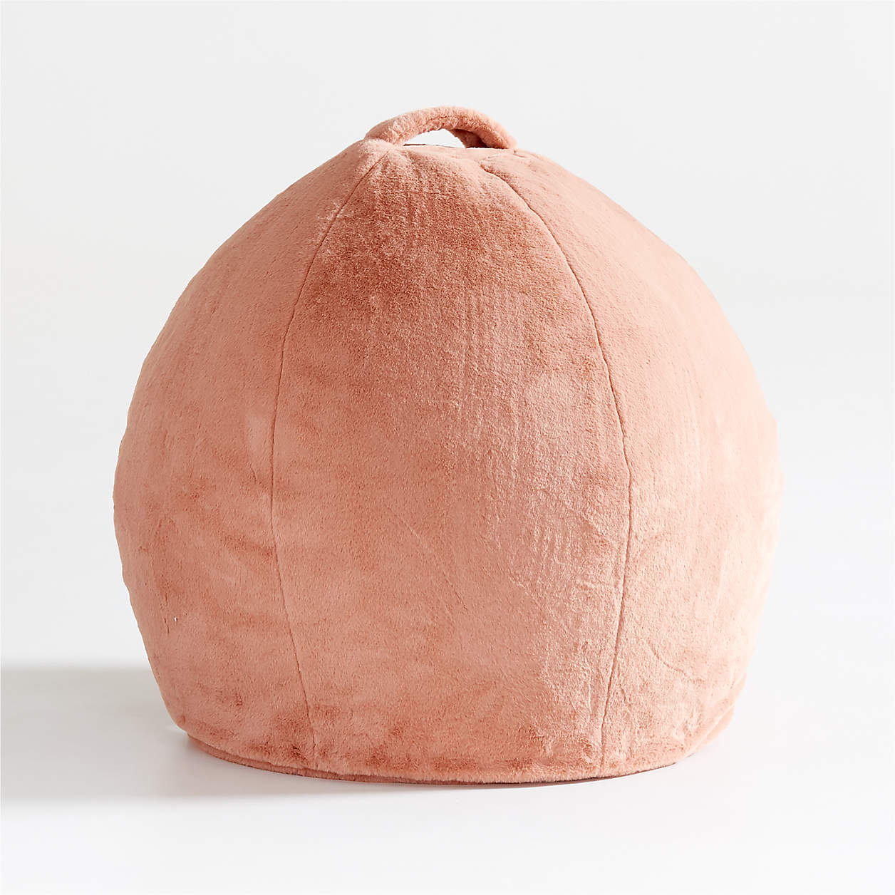 Terracotta Pink Faux Fur Kids Bean Bag Chair + Reviews | Crate & Kids