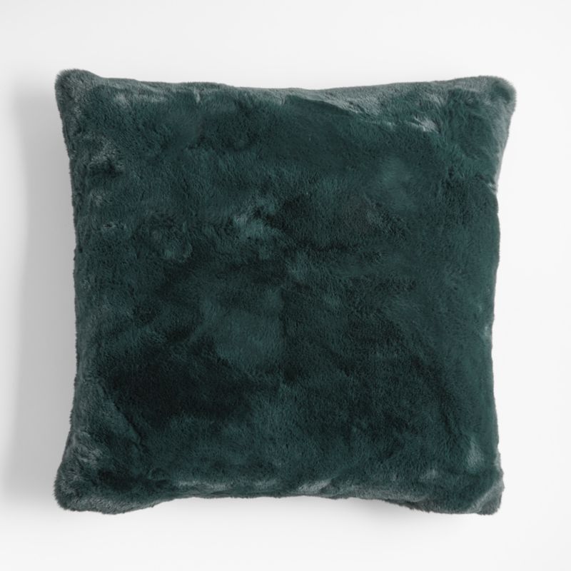 Spruce Green Faux Fur 23"x23" Holiday Throw Pillow Cover + Reviews ...