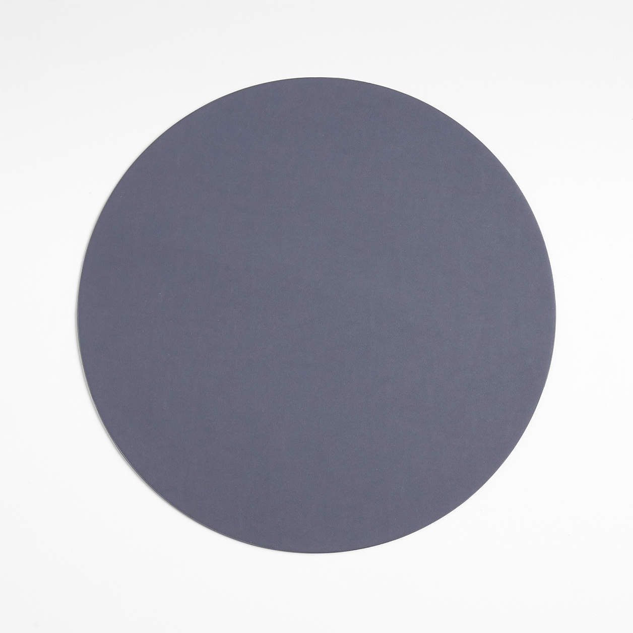 Rizzo Round Reversible Grey Faux Leather Placemat + Reviews | Crate & Barrel