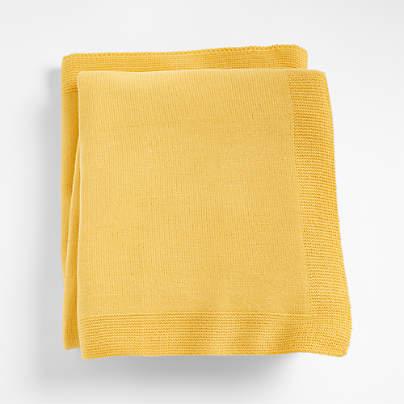 Yellow Textured Kids Throw Blanket + Reviews | Crate & Kids