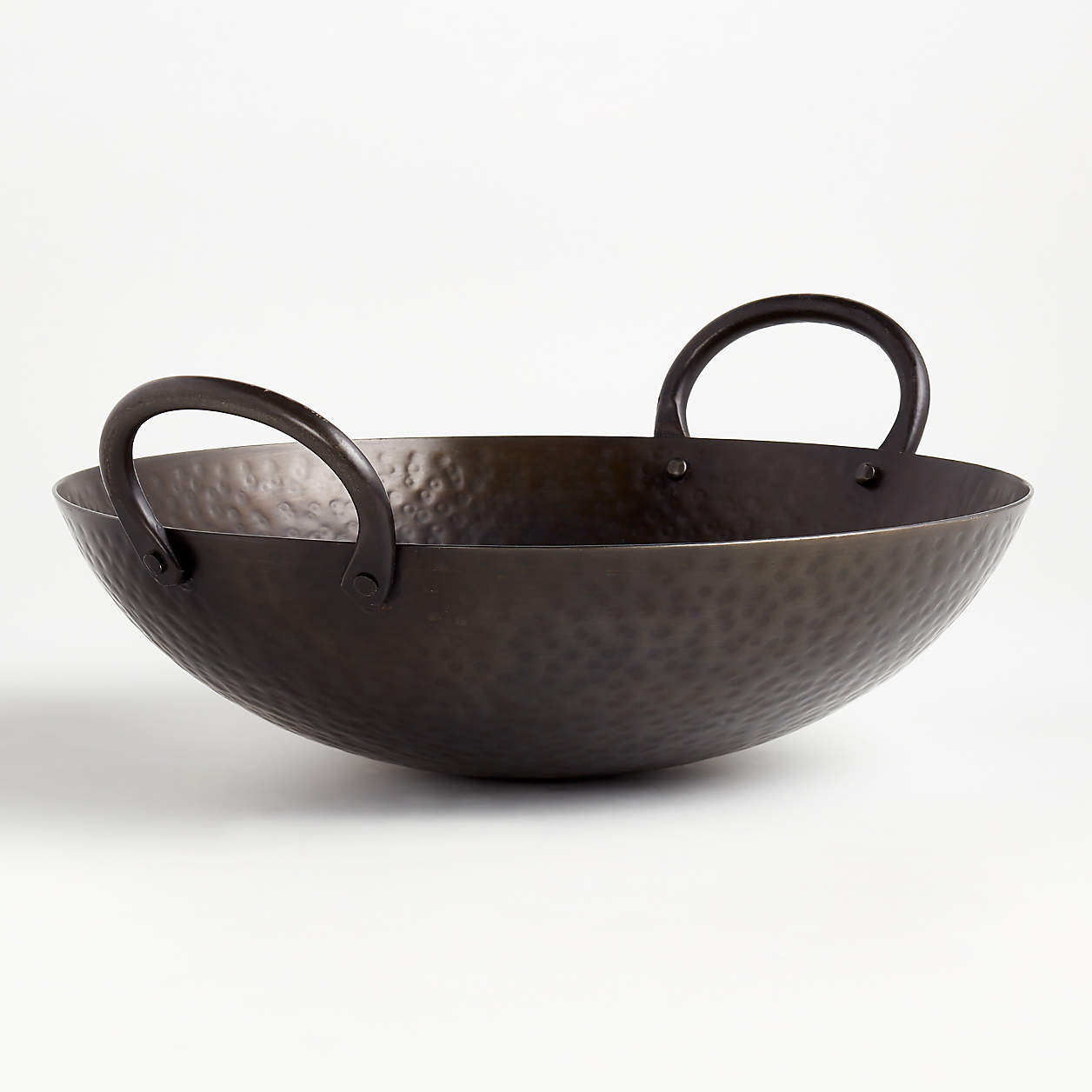 Feast Hammered Iron Serving Bowl with Handles + Reviews | Crate & Barrel
