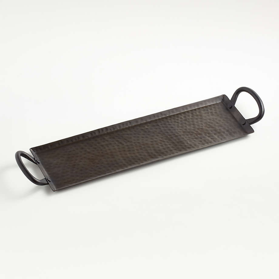 Feast Rectangular Hammered Iron Serving Platter with Handles + Reviews ...