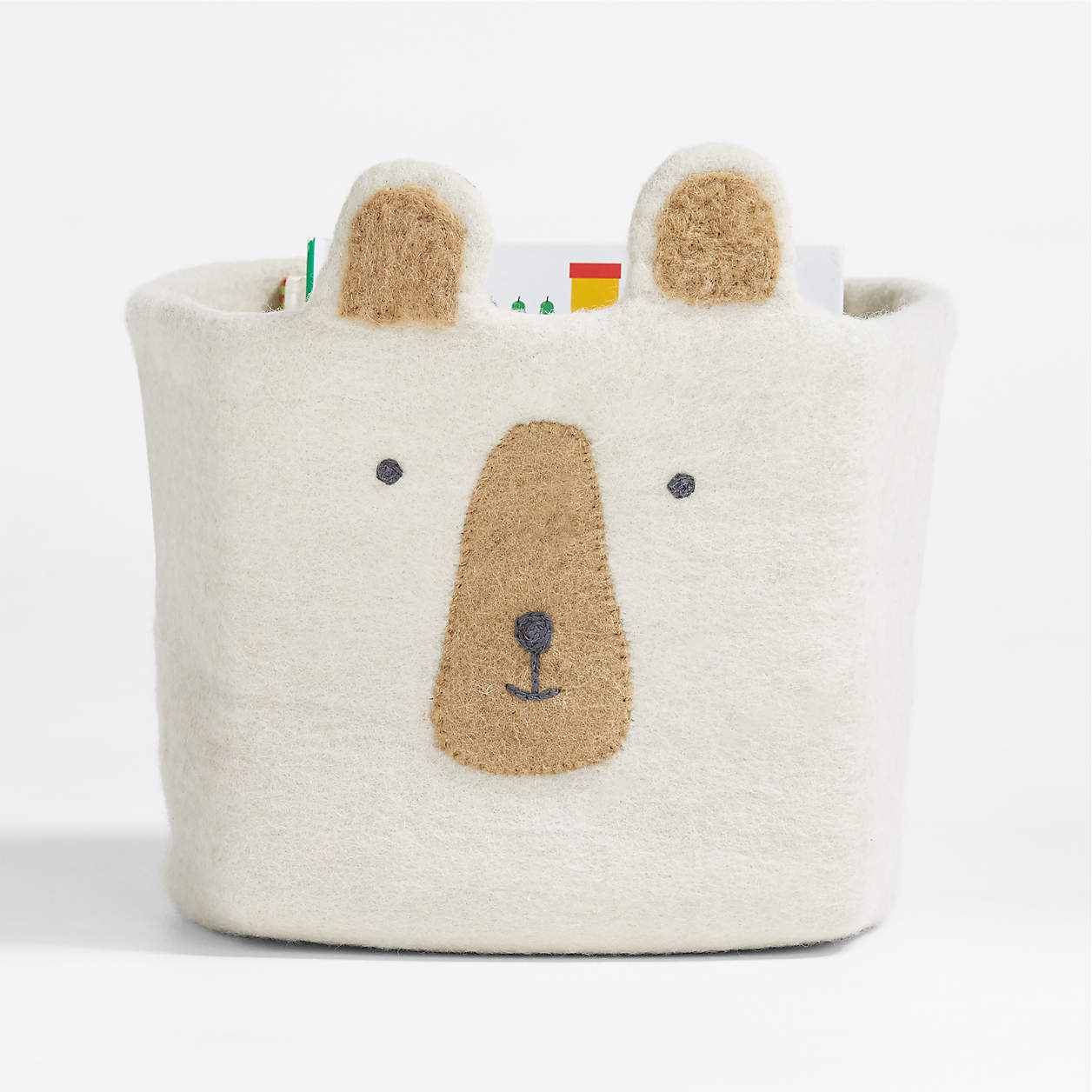 Bear Felt Shelf Storage Bin | Crate & Kids