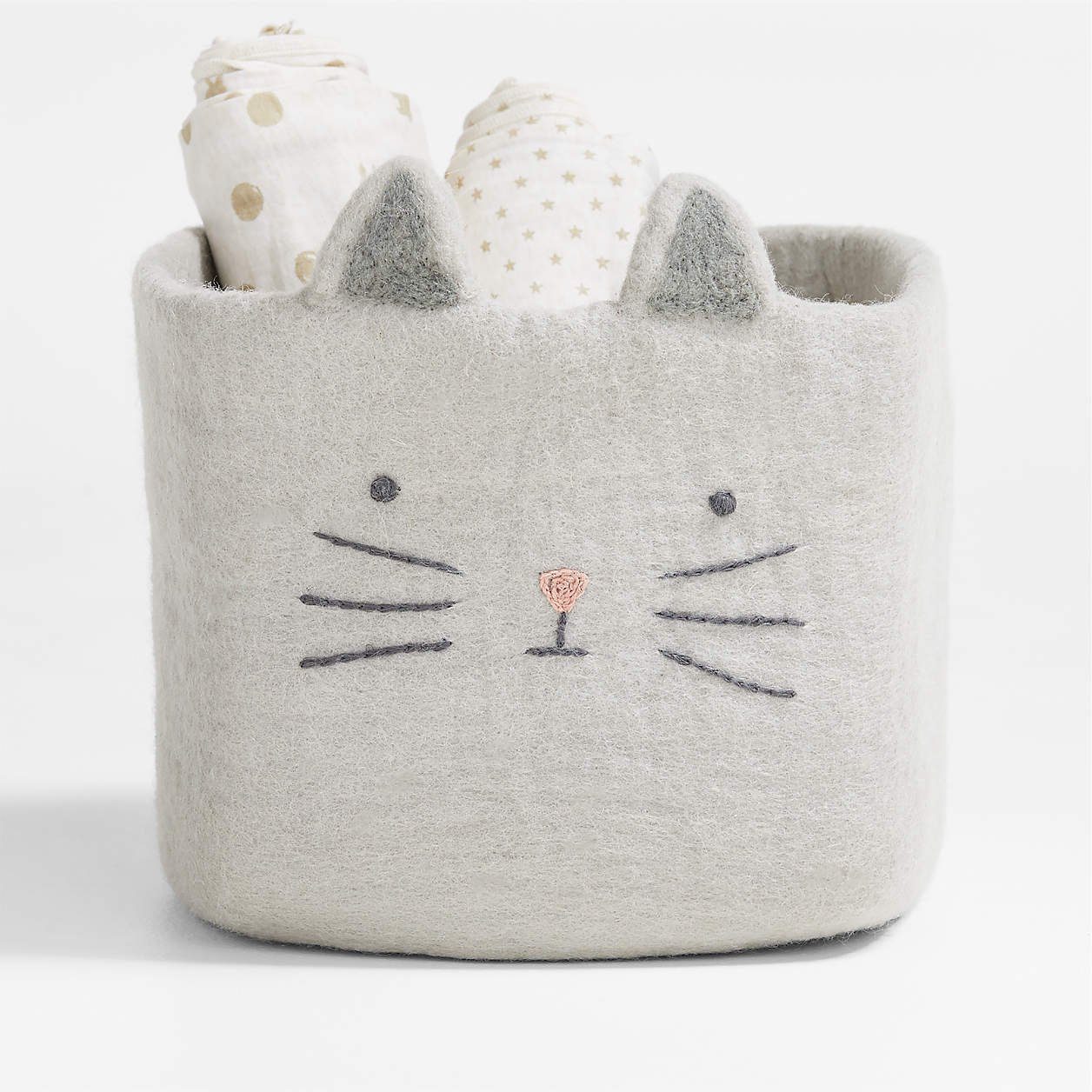 Cat Felt Kids Shelf Storage Bin | Crate & Kids