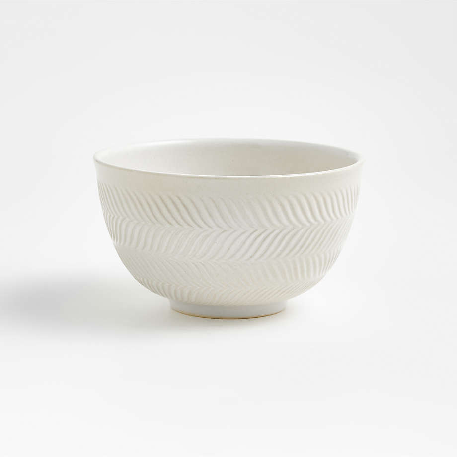 Fern Small White Ceramic Mixing Bowl | Crate & Barrel