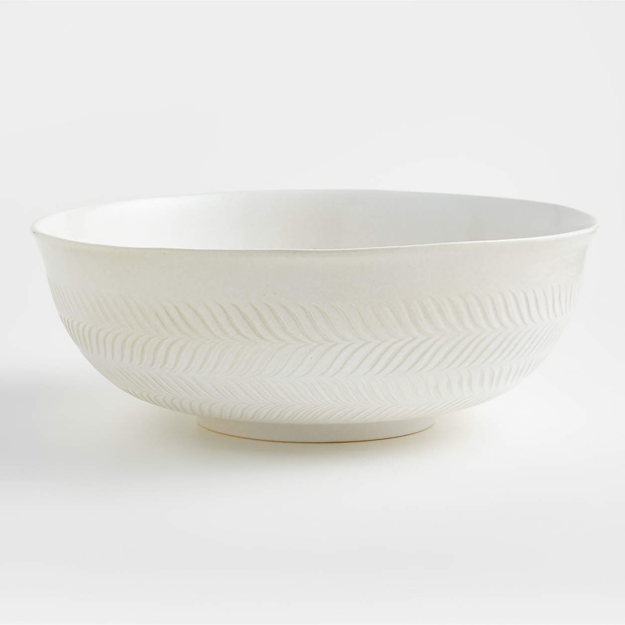 Fern Extra-Large White Ceramic Mixing Bowl | Crate & Barrel
